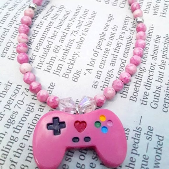 Handmade | Jewelry | Pink Gamer Bracelet With Pink Game Controller ...